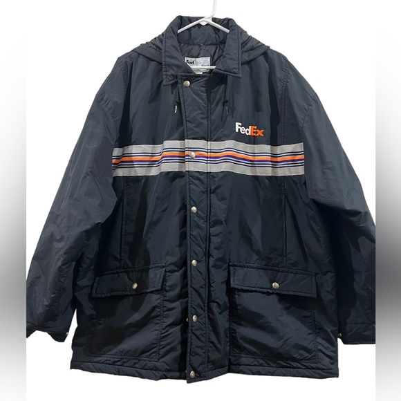 stan herman | Jackets & Coats | Fedex Hooded Uniform Jacket By Stan ...